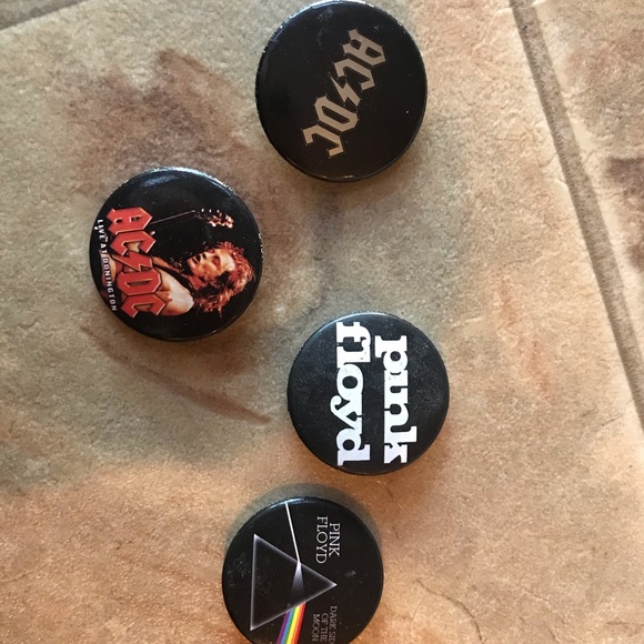 AC/DC | Accessories | 3 Piece Acdc Pink Floyd Rock And Roll Buttons ...